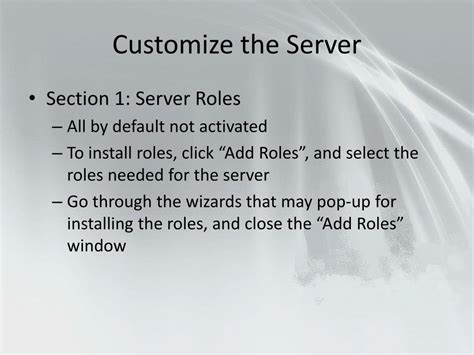 ppt installation and basic configuration of windows server 2008