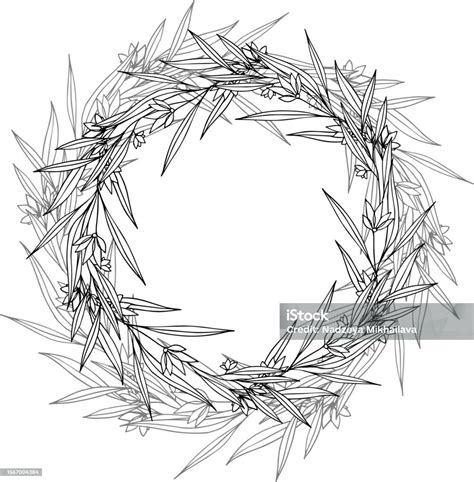 장식적인 야생화 나뭇잎과 꽃 윤곽선이 있는 정사각형 꽃 프레임 손으로 그린 흑백 벡터 일러스트레이션 결혼식 초대장과 카드 로고 디자인과 포스터 템플릿 문신 검은색에 대한