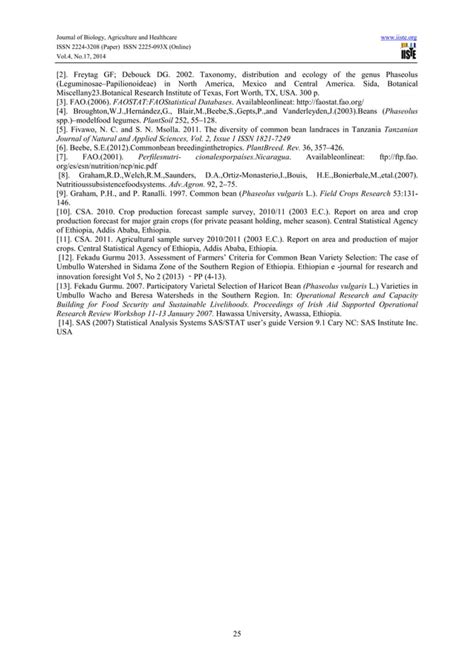 Evaluation Of Common Bean Phaseolus Vulgaris L Varieties For Yield And Yield Components Pdf