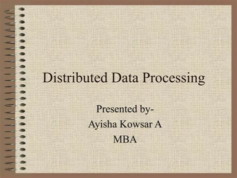 Distributed Data Processing Ppt