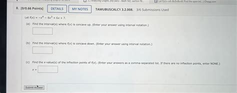 Solved Points] Q 3 2 ﻿analyzing Graphs 2nd Deriv ﻿math