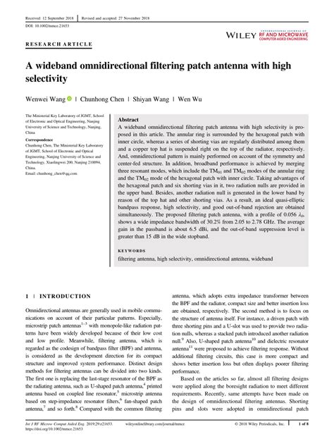 A Wideband Omnidirectional Filtering Patch Antenna With High