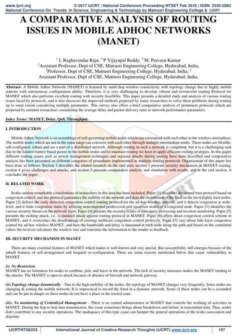 Pdf A Comparative Analysis Of Routing Issues In Mobile Adhoc Networks