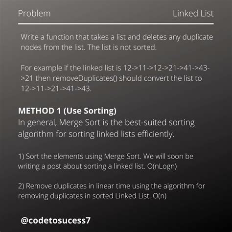 Shorts Remove Duplicates From An Unsorted Linked List Learning