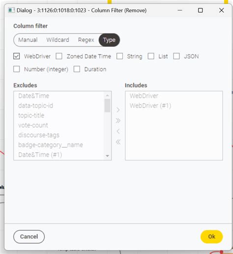 Column Filter Add Option To Exclude For Type Based Filtering