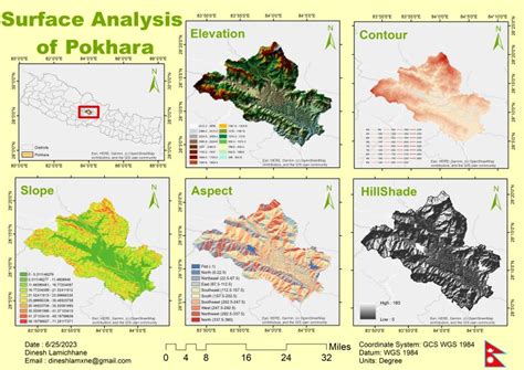 Surface Analysis Slope Aspect Hillshade Contour Elevation Dinesh Lamichhane