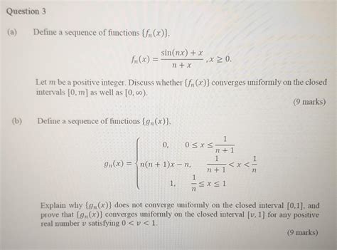 solved question 3 a define a sequence of functions fn x }