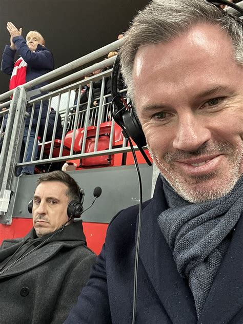 Jamie Carragher Trolls Gary Neville During Liverpools 7 0 Win Over Man