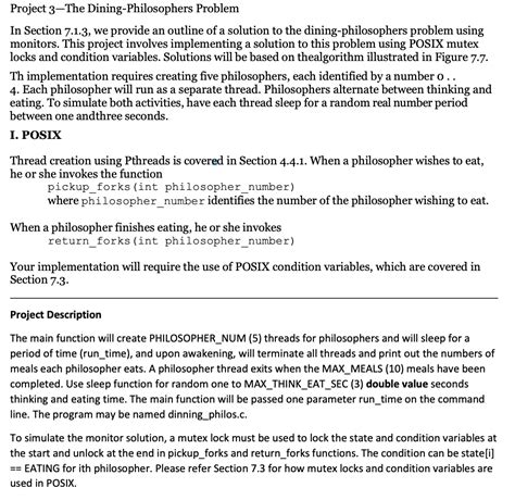 Solved Project 3the Dining Philosophers Problem In Section