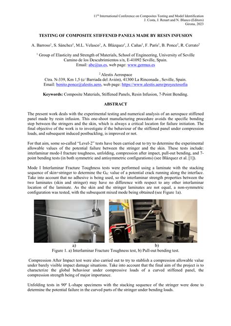 PDF Testing Of Composite Stiffened Panels Made By Resin Infusion