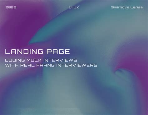 Landing Page Coding Mock Interviews Faang Behance