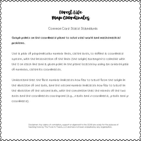 Forest Life Map Coordinates Quadrant 1 Cut And Glue Grade 4 5 No Prep