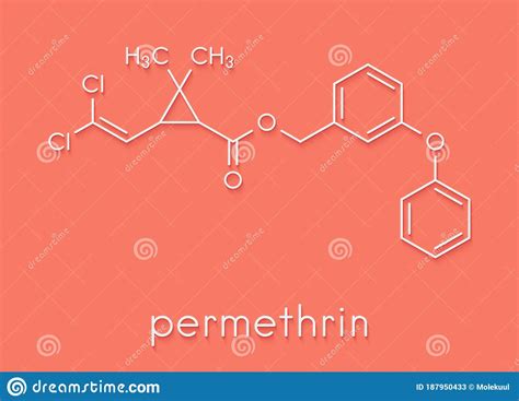 Permethrin Molecule Molecular Structure Insecticide Ball And Stick