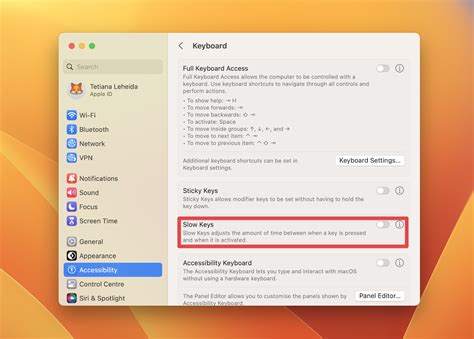 how to use slow keys on mac