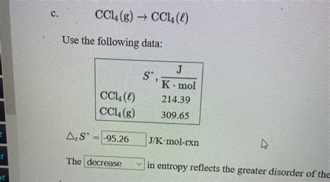 Solved Use S Values To Calculate The Standard Entropy Chegg