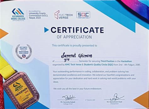 Hackathon Coding Problemsolving Gratitude Kmc Samrat Ghimire