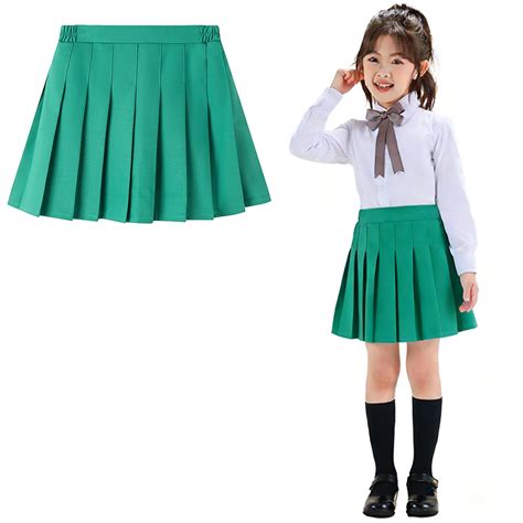 Uniform Skirts For Girls A Line Pleated Skirts With Shorts Underneath