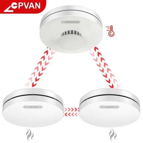 Cpvan 무선 연동 연기 및 열 감지기 배터리 수명 10 년 스마트 화재 및 열 경보 화재 방지