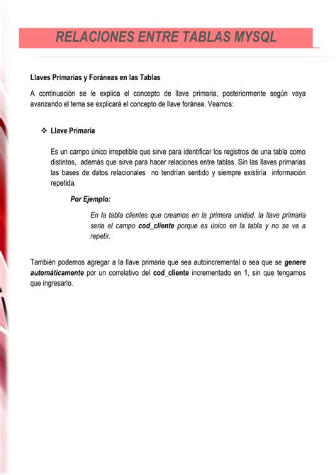 SOLUTION Unidad Relaciones Entre Tablas De Mysql Studypool