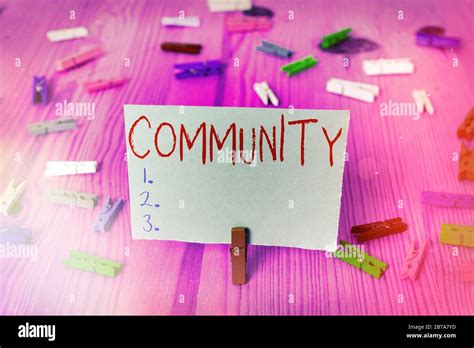 Writing Note Showing Community Business Concept For Specific