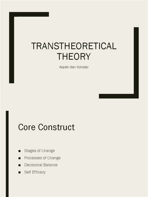 Transtheoretical Theory Aspek Dan Konsep Pdf