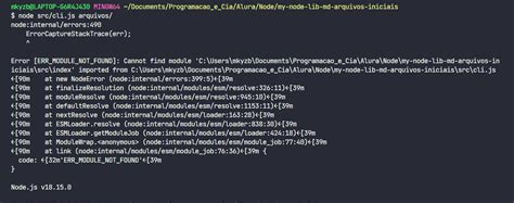 erro node js criando sua primeira biblioteca solucionado
