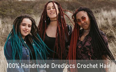 Brunnace 24 Inch Dreadlock Extensions Thin 0 6cm Synthetic Dreadlock Extensions 10