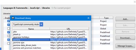 Javascript How To Enable Jasmine Support In Nodejs Intellisense