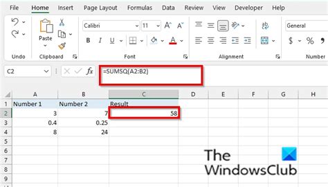 How To Use The Sumsq Function In Excel