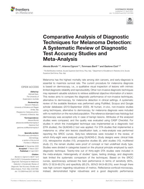 Pdf Comparative Analysis Of Diagnostic Techniques For Melanoma