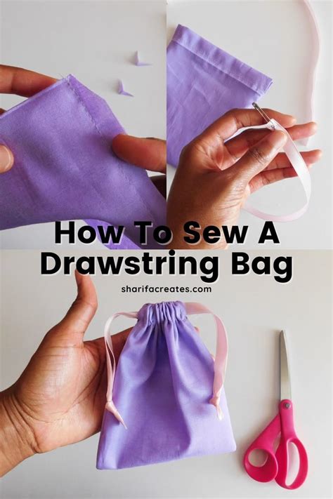 Easy Drawstring Bag Diy Tutorial Drawstring Bag Tutorials Drawstring