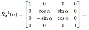 X Rotation Of A 4x4 Matrix Calculator And Formulas