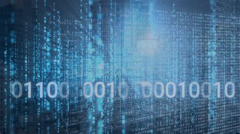 Animation Of Illuminated Binary Codes Moving On Abstract Background Stock Footage Video Of
