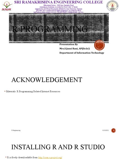 R Programming Presentation By Mrssjansi Rani Ap Sr Gr