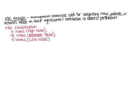 ⏩solvedexplain The Basic Concept Of Abc Analysis Numerade