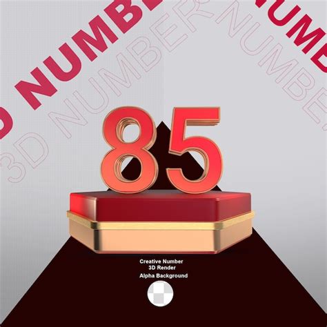 Premium Psd 3d Red Number85 On Podium Creative Element