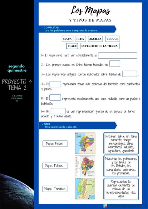 Mapas Y Tipos De Mapas Worksheet Forgot My Password School Subjects