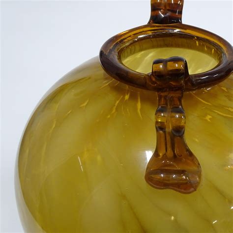 Monumental Fratelli Toso Yellow Murano Glass Vase Italy 1930s For Sale
