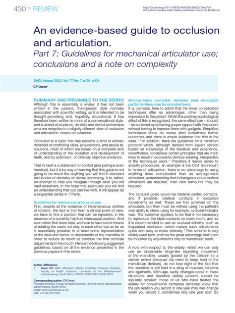 An Evidence Based Guide To Occlusion And Articulation Part 7