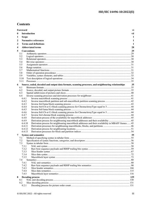ISO IEC 14496 10 2022 Information Technology Coding Of Audio Visual Objects Part 10 Advanced