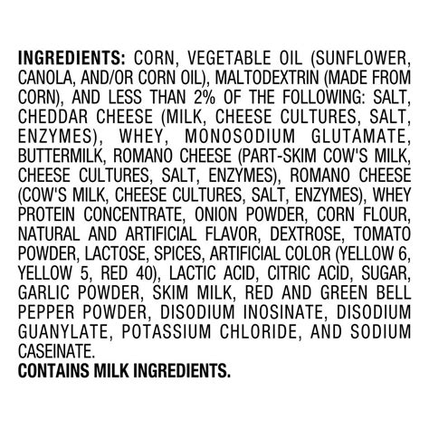Doritos Nacho Cheese Tortilla Chips Ingredients