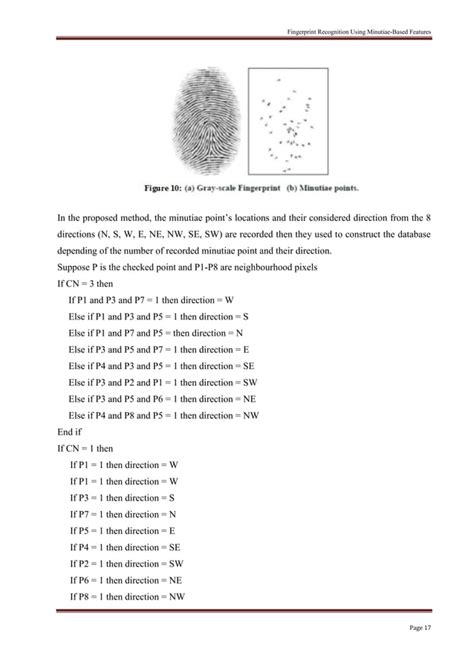 Fingerprint Recognition Using Minutiae Based Feature Pdf Computing