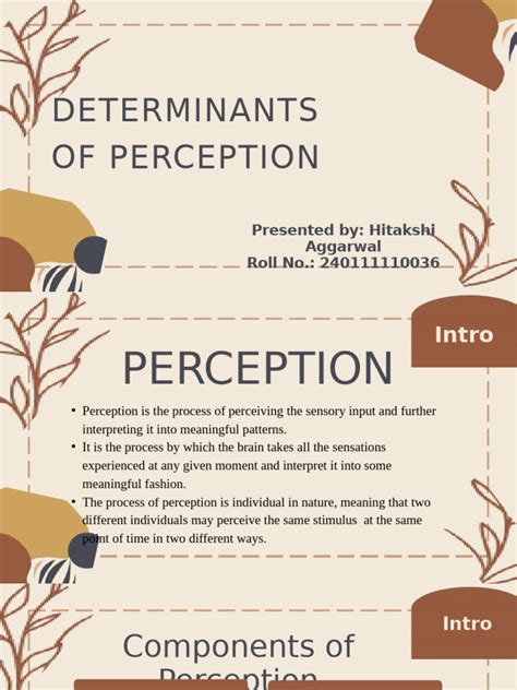 Determinants Of Perception Pdf Perception Behavioural Sciences