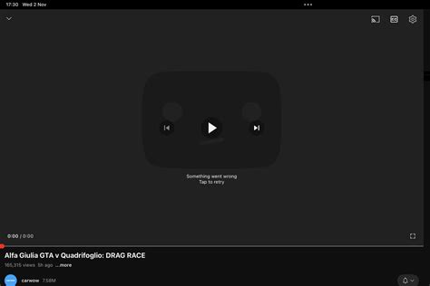 youtube app error r ipadpro