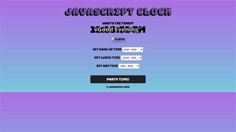 Codepen Javascript Clock