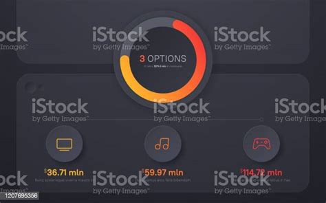 Dark Hued Presentation Infographic Structure Chart Design Three Options Stock Illustration