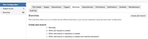 Is There A Way To Create A Plan Branch For All Pull Requests And A
