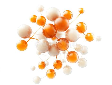 Vibrant 3d Molecular Structure In Orange And White Tones Symbolizing Chemistry Research