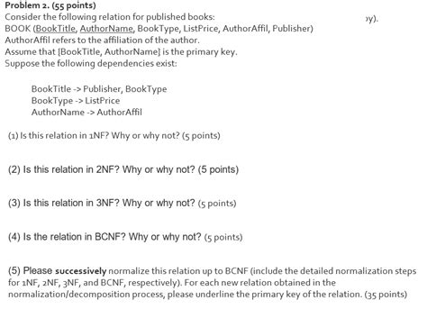 Solved Consider The Following Relation For Published Books