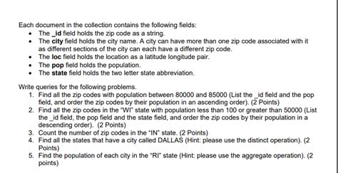 Solved Mongodb Querying The Mongodb Collection Dataset You
